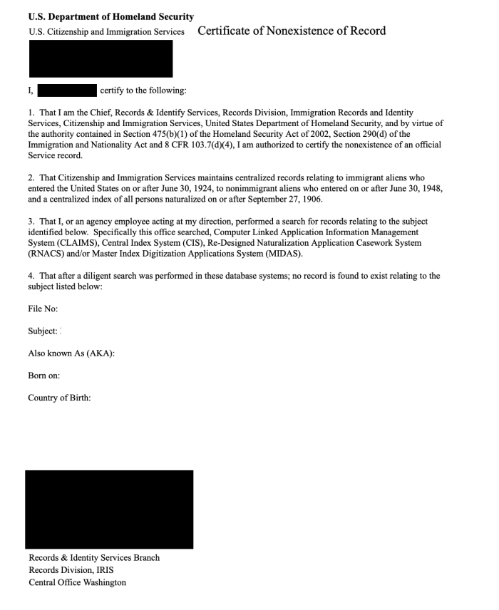 Naturalization Documents – Dual U.S. Italian Citizenship